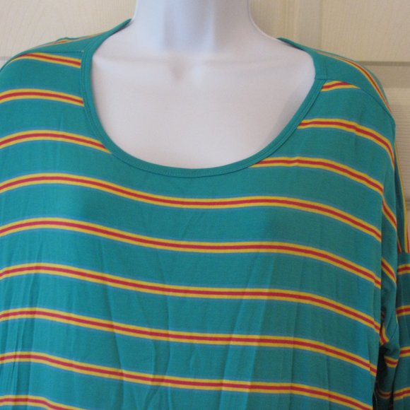 LuLaRoe | Tops | 25 Lularoe Irma Tunic Medium Nwt 35 Blue Green Stripe ...
